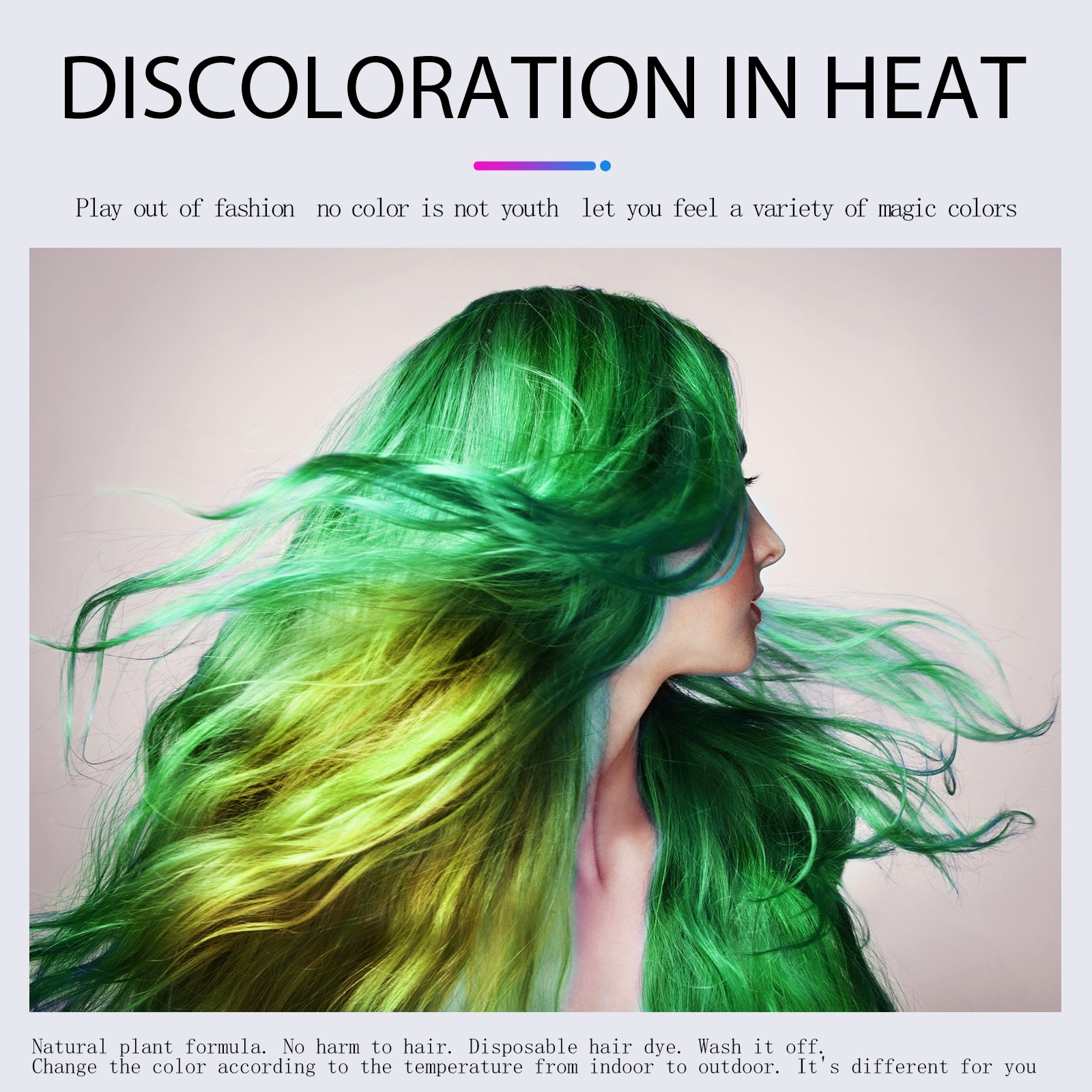 Smooth Hair Color Changing Hair Dye Thermochromic Color Changing Dyes ...